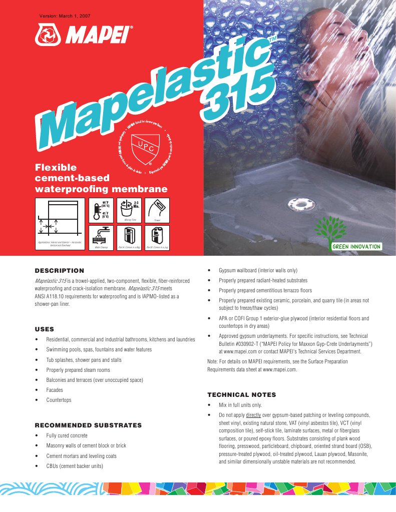 Mapelastic 315 Install Instructions | Manmade Materials | Chemistry