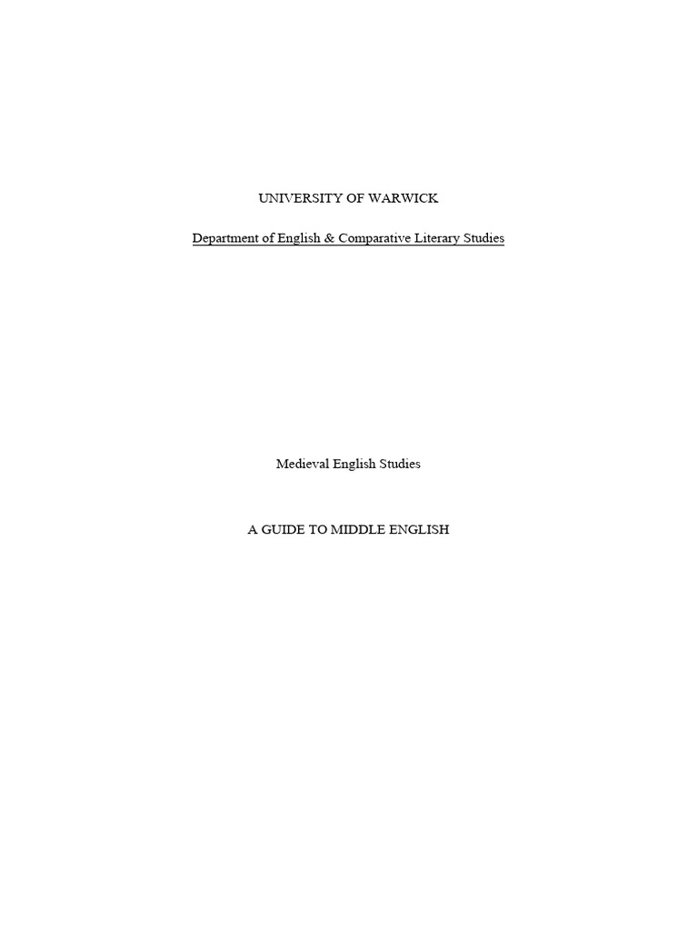 Middle English Studies Guide | PDF | English Language | Thou