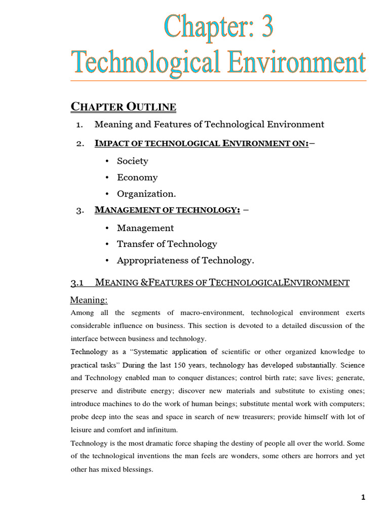 Features of the Technological Environment | PDF | Research And ...
