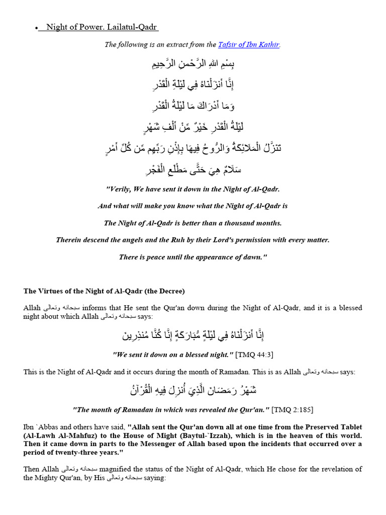 Significance of Lailatul-Qadr | PDF | God In Islam | Islamic Jurisprudence