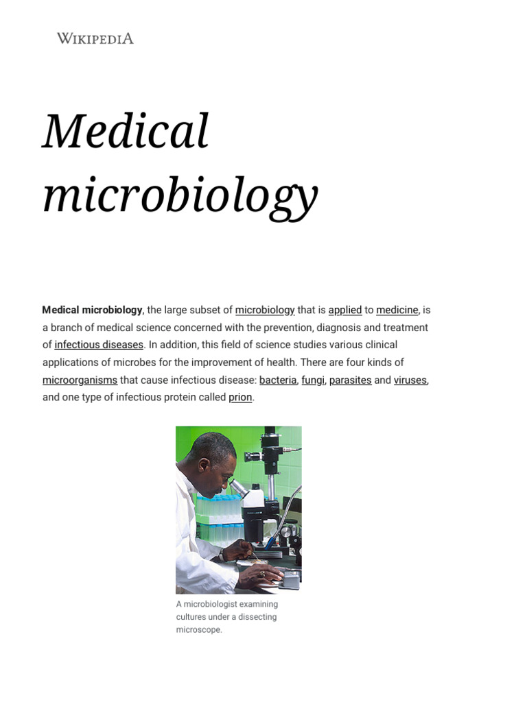 Overview of Medical Microbiology | PDF | Medical Microbiology | Infection