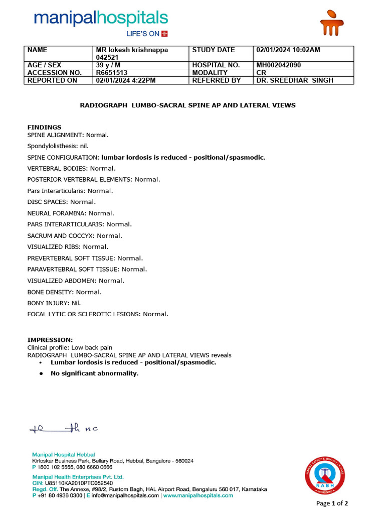 Radiology Report | PDF