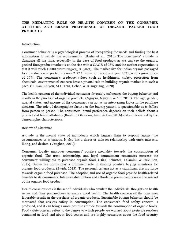 Health Concerns in Organic Food Choices | PDF | Organic Foods | Behavior