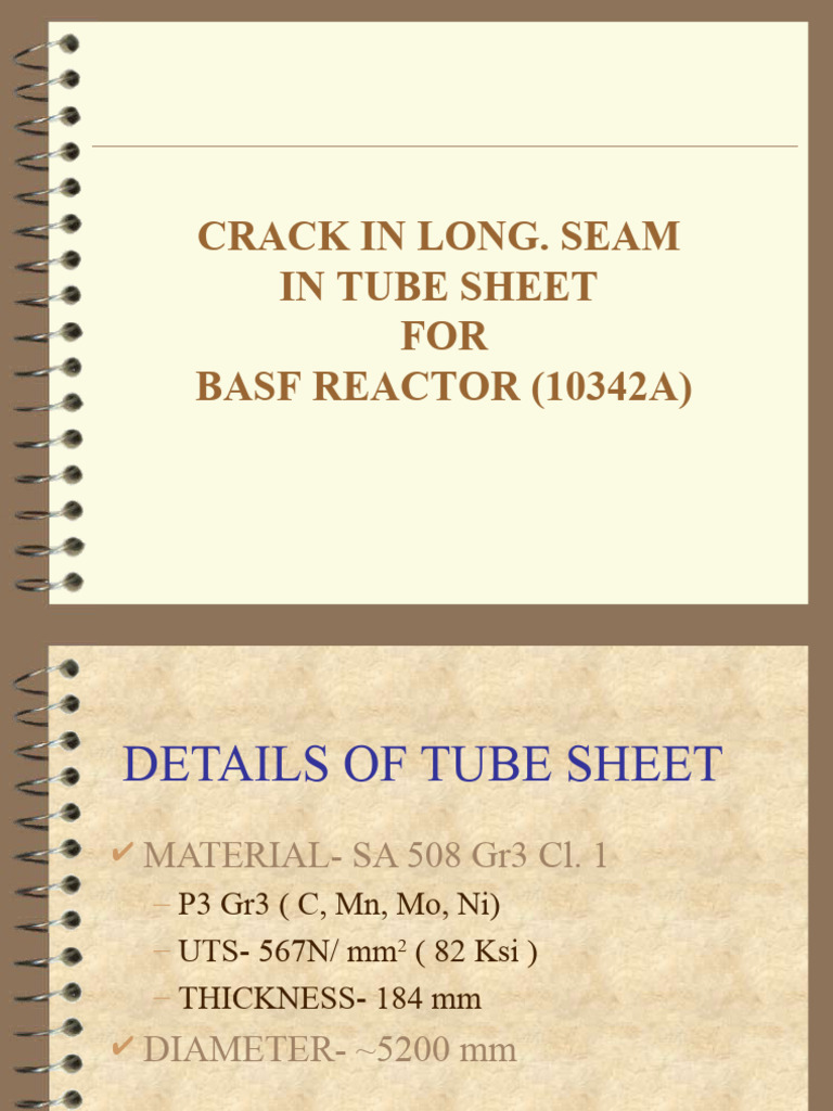 BASF Reactor Tube Sheet Crack Analysis | PDF | Welding | Construction