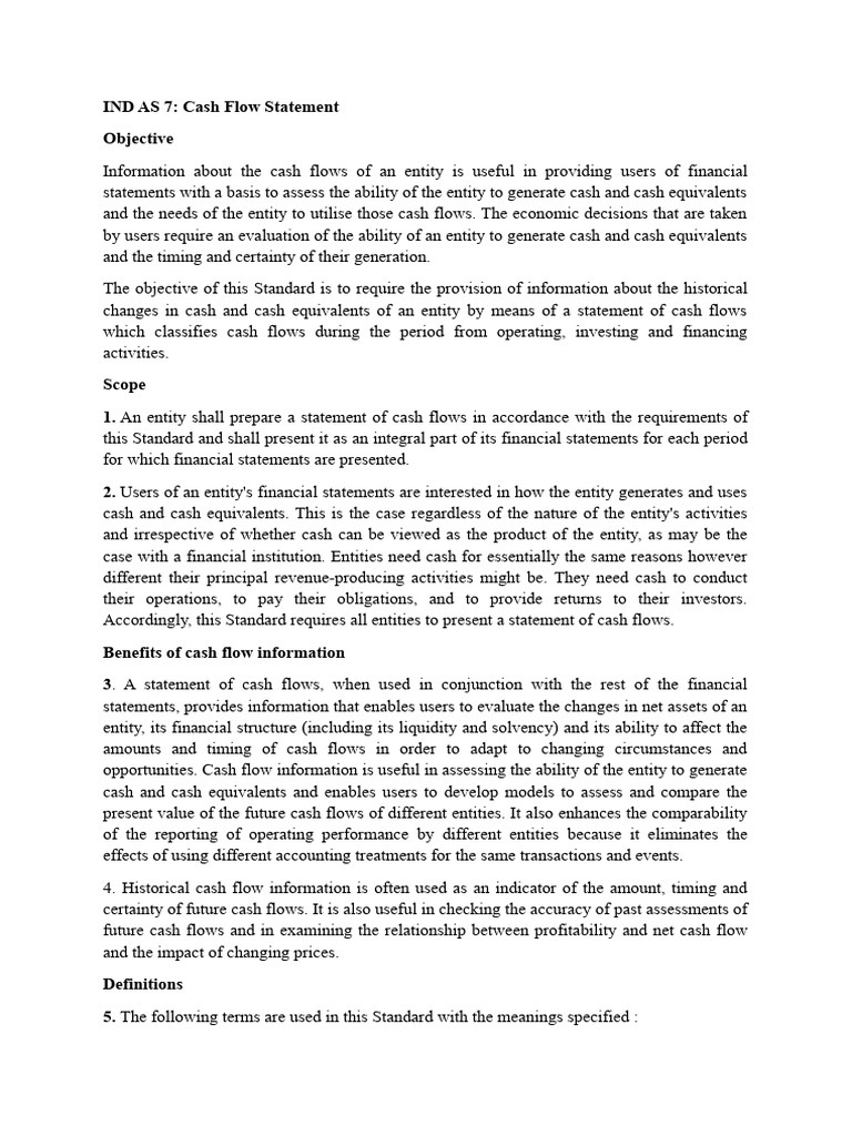 Ind As 7 | PDF | Cash And Cash Equivalents | Investing