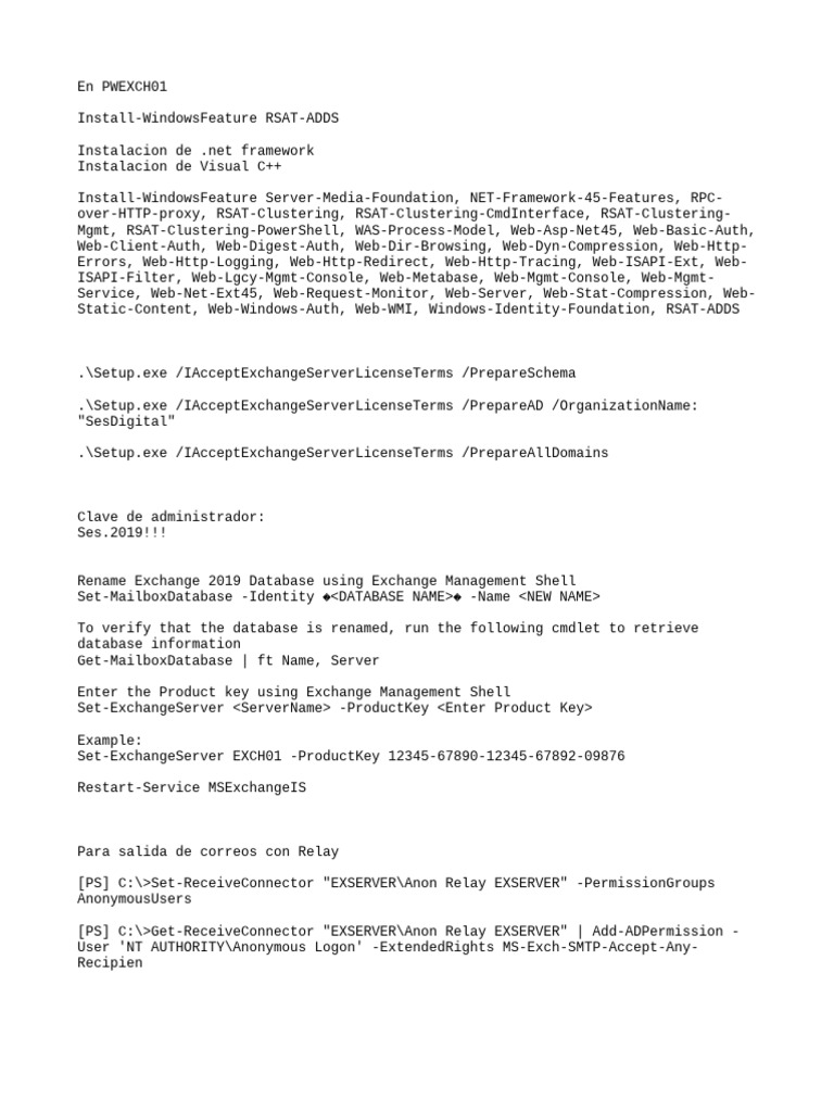 Pasos de Instalacion Exchange | PDF | Application Layer Protocols | Software