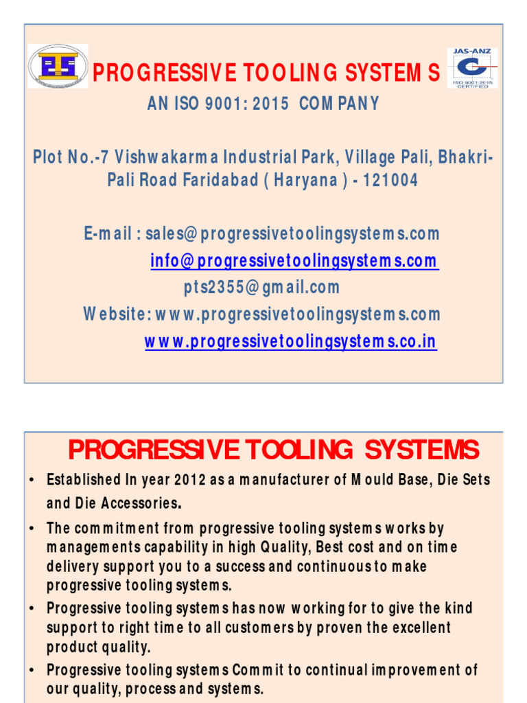 Progressive Tooling Systems | PDF | Quality (Business) | Production And ...