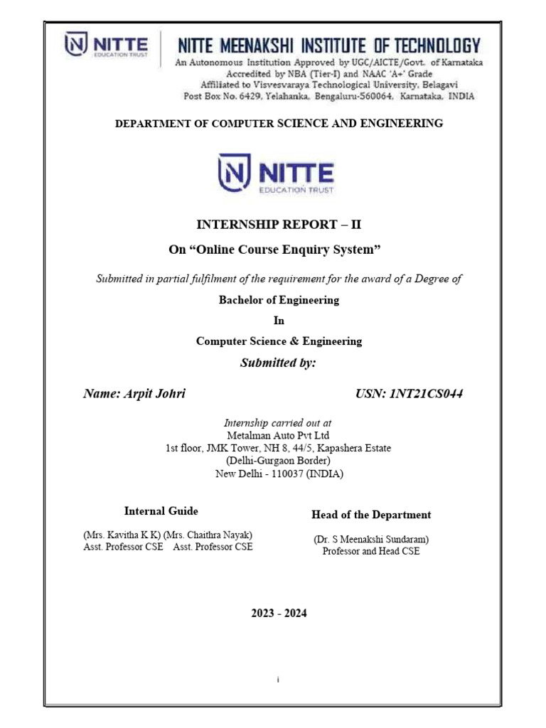 Internhsip Report | PDF | Java (Programming Language) | Web Development