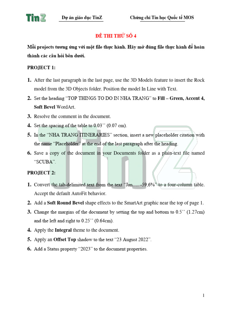 Đề thi thử số 4 | PDF | Personal Computers | Computing