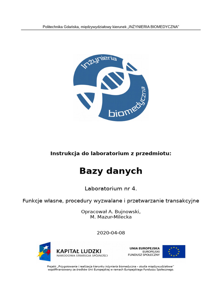 Bazy Danych lab4MM | PDF
