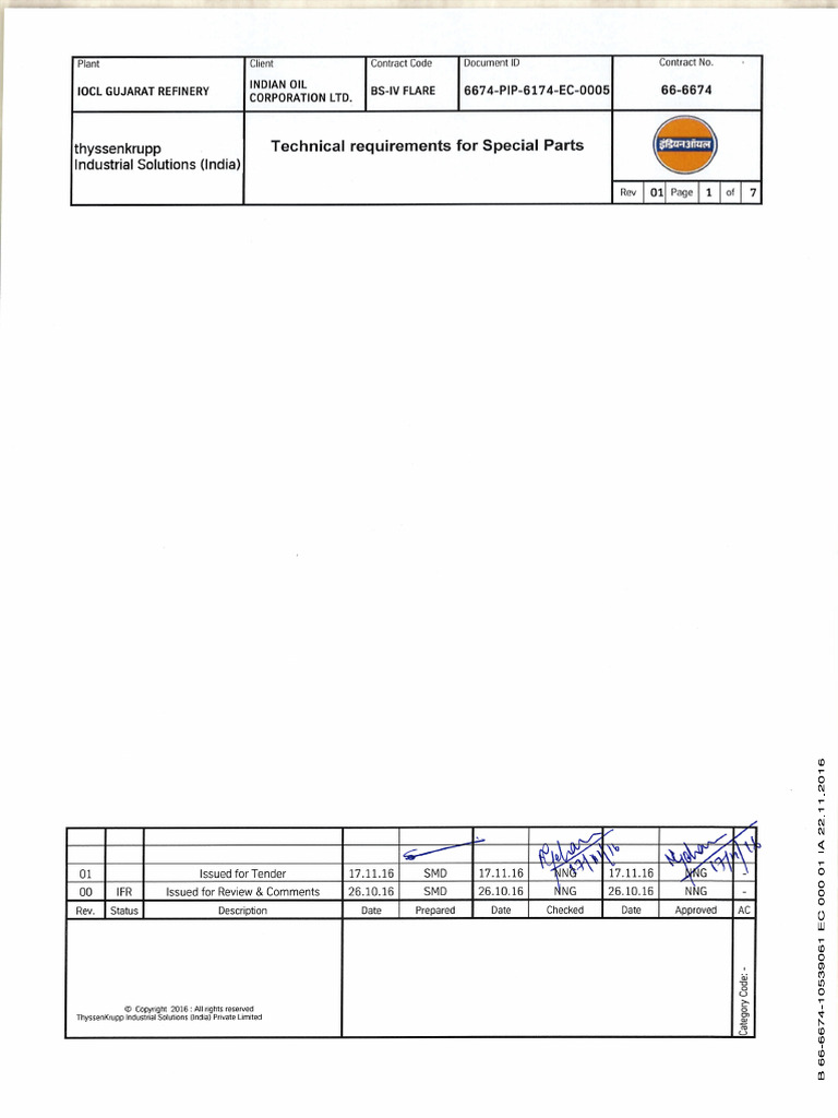 Technical Specs for Special Parts | PDF | Specification (Technical ...