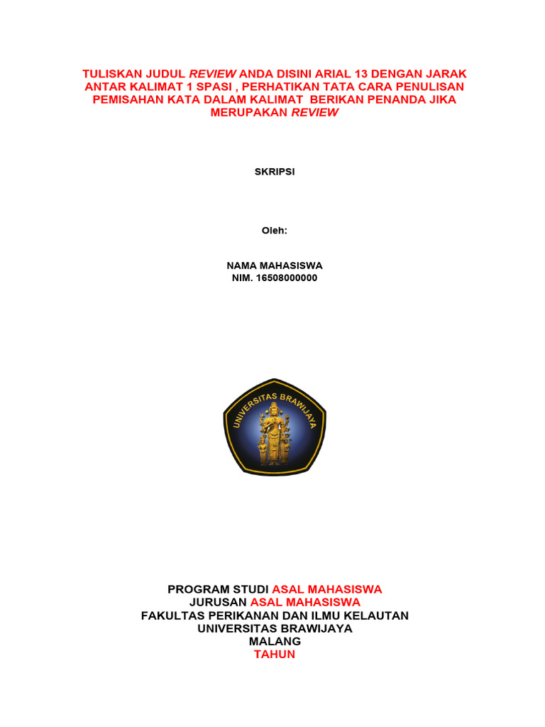 Template Skripsi FPIK UB 2020 | PDF