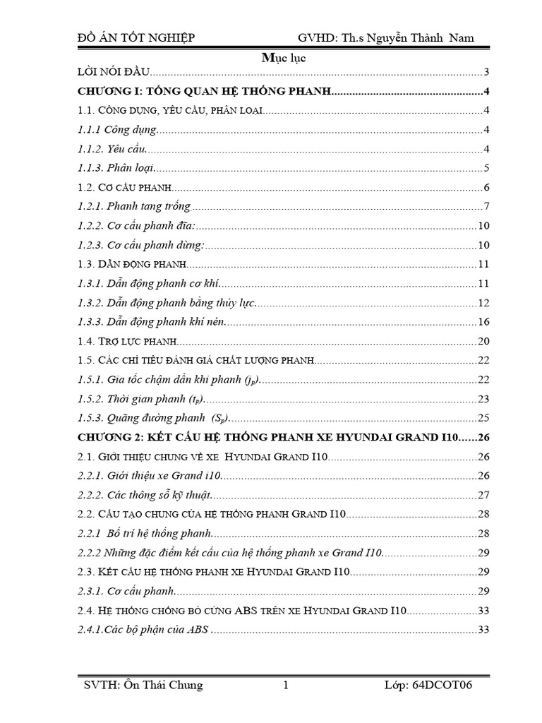 (123doc) Tinh Toan Thiet Ke He Thong Phanh Dua Tren Xe Co So Huyndai Grand I10 | PDF