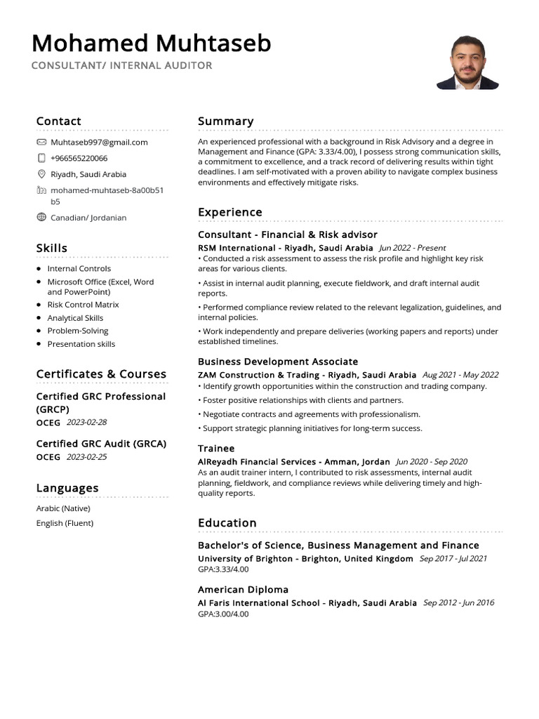 Mohamed Muhtaseb | PDF | Internal Audit | Audit