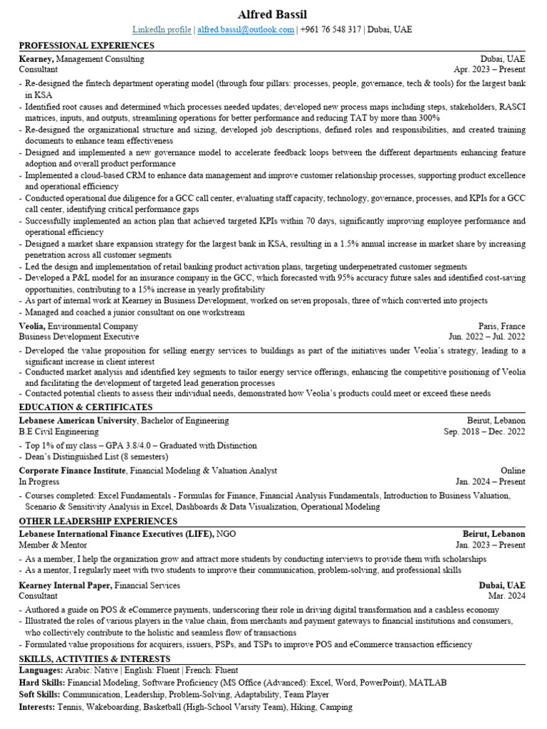 CV Alfred Bassil - VME | PDF | Customer Relationship Management | Business