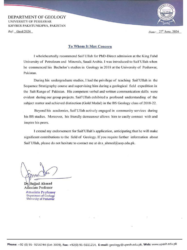 Recommendation Letter 1 | PDF