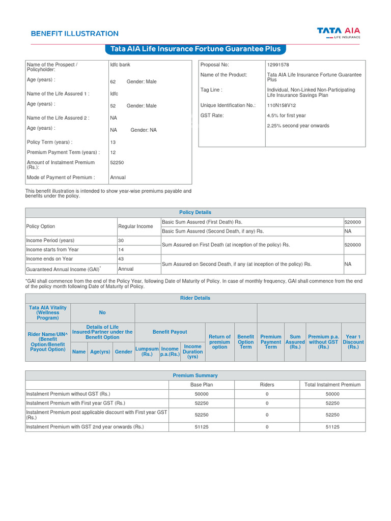 Fortune Guarantee Plus | PDF | Life Insurance | Insurance