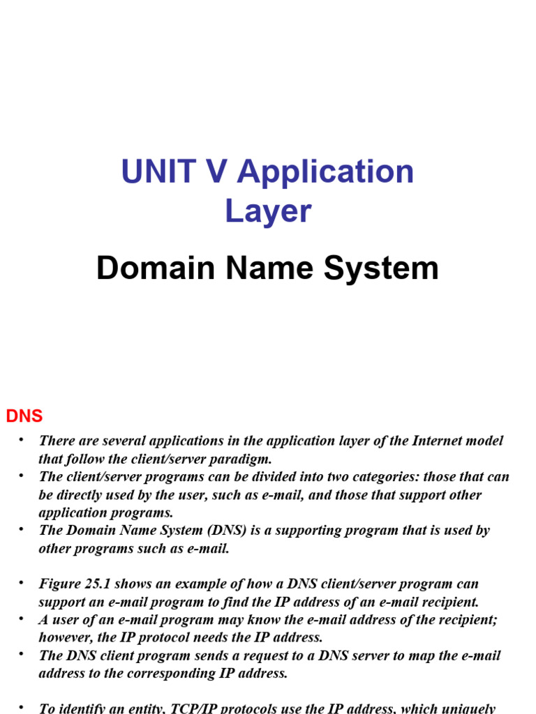 Unit V Part I 1 | PDF | Domain Name System | Domain Name