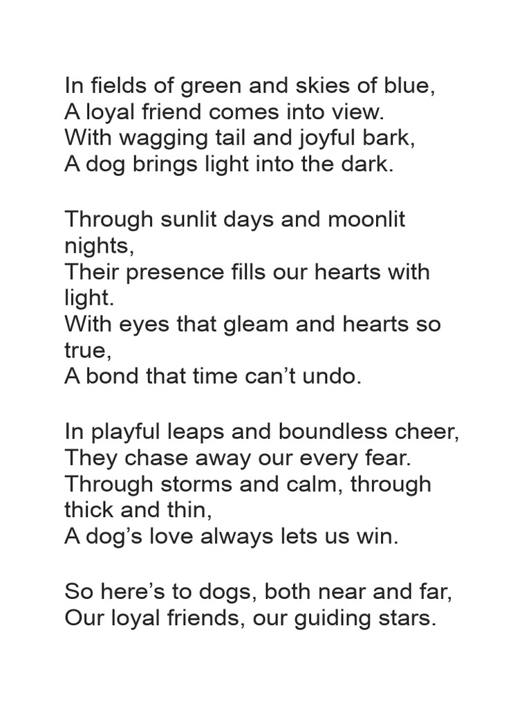 Celebrating the Bond with Dogs | PDF | Poetry