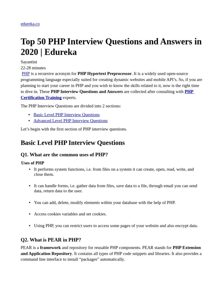 PHP Questions | PDF | Php | Http Cookie PHP Questions | PDF | Php | Http Cookie