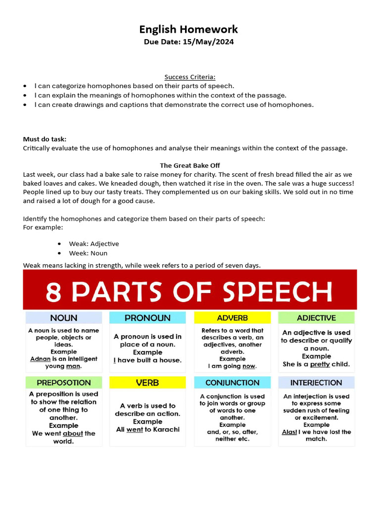 English HW - Homophones Final | PDF | Language Arts & Discipline