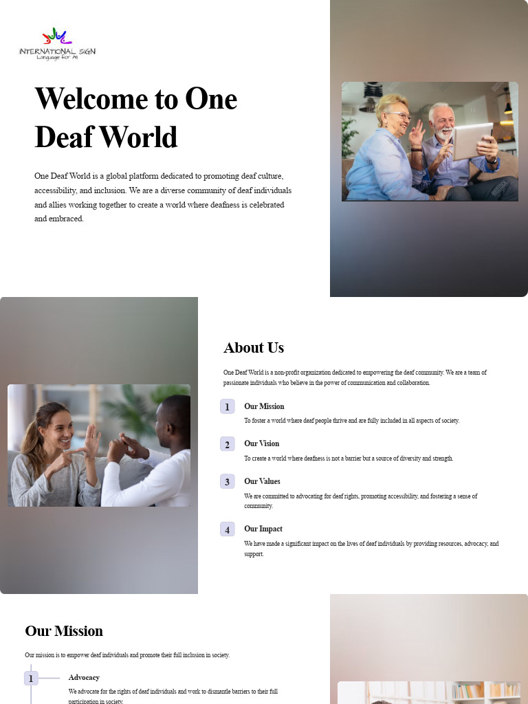 Welcome To One Deaf World | PDF | Human Communication | Deafness