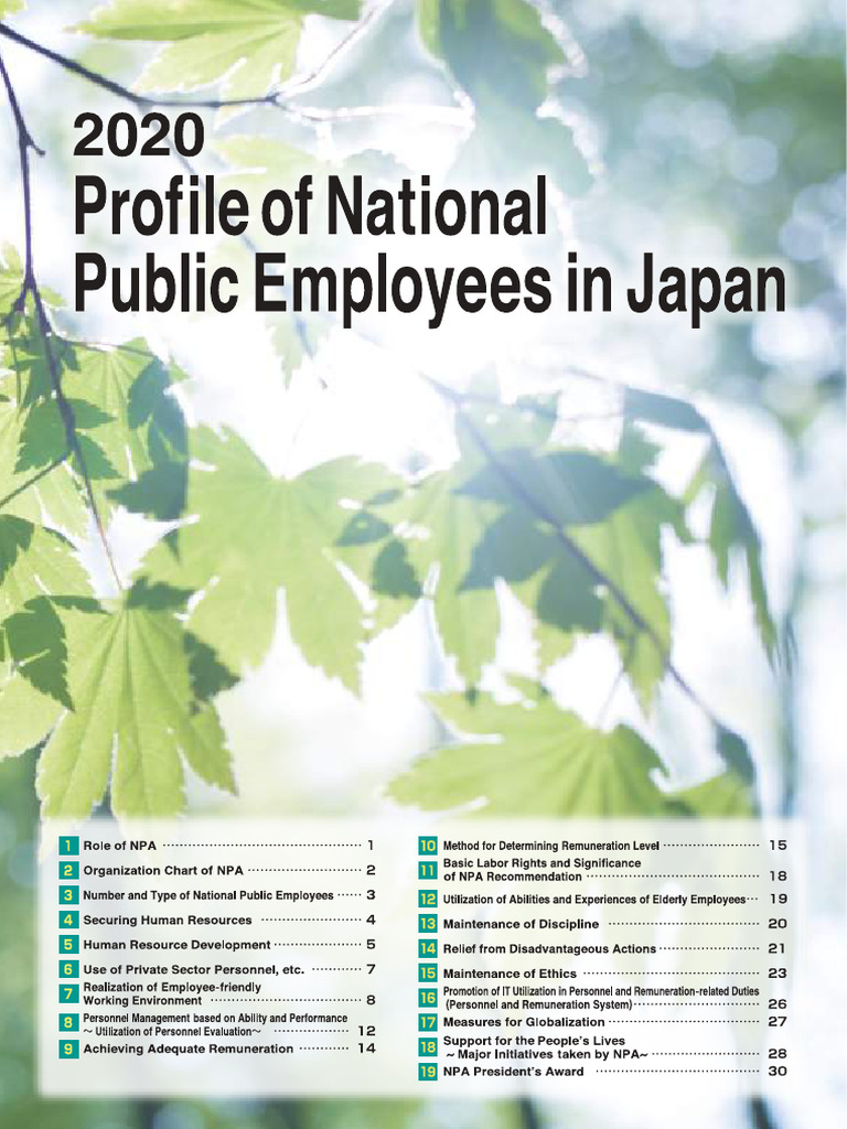 2020 Profile of National Public Employees in Japan | PDF