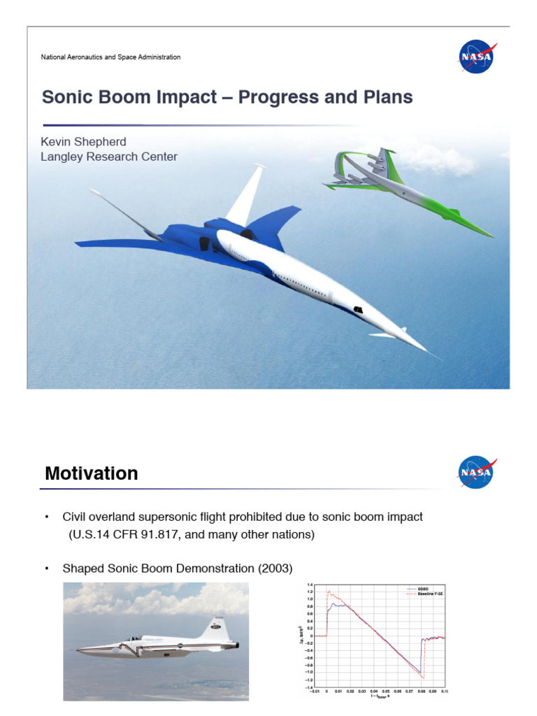 Sonic Boom Impact - Progress and Plans (NASA, 2011) | PDF | Experiment ...