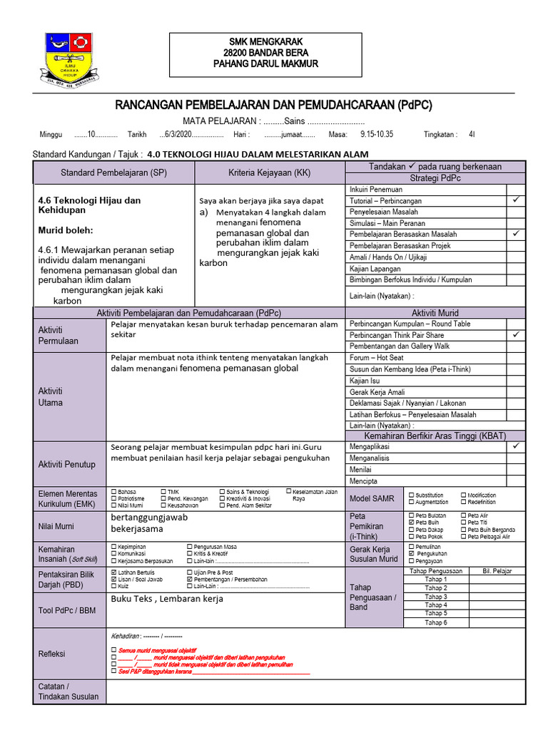 RPH PDPC Ting 1,2,3,4 | PDF