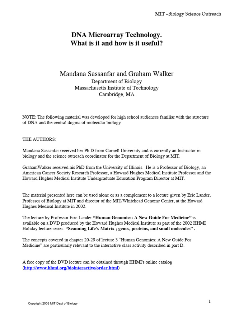 DNAmicroarray | PDF | Dna Microarray | Gene