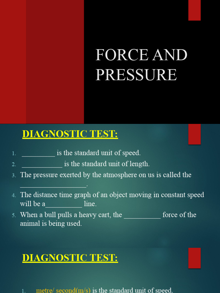 Force and Pressure | PDF | Force | Pressure