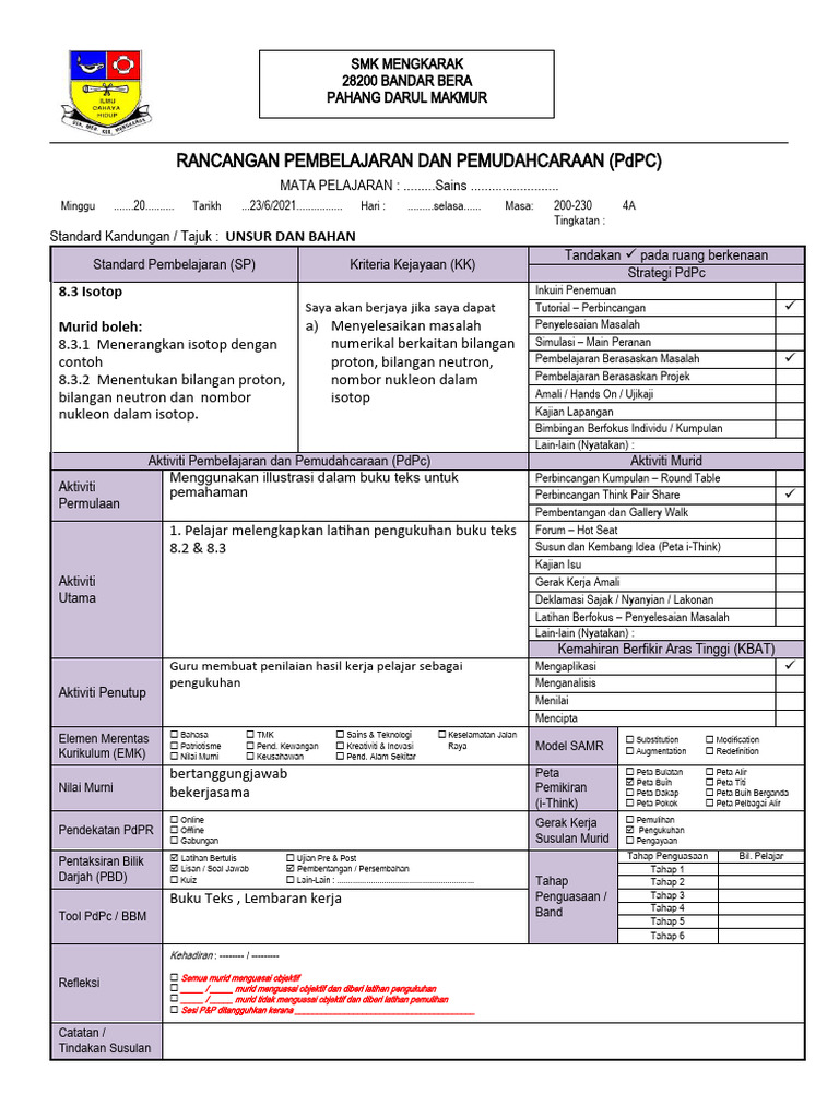 RPH PDPC Ting 1,2,3,4 | PDF