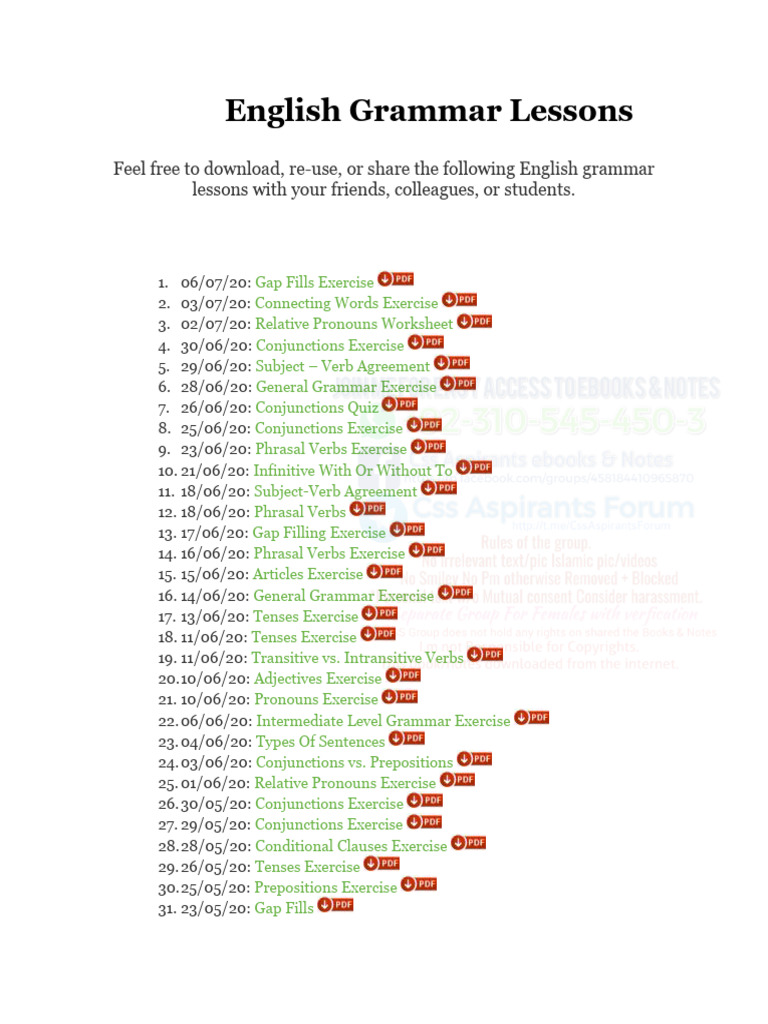 Grammar Exercises | PDF | Verb | English Grammar