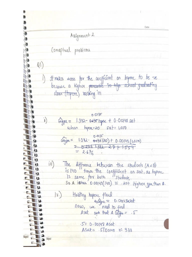 Assigmnet 2 Conceptual Problems | PDF