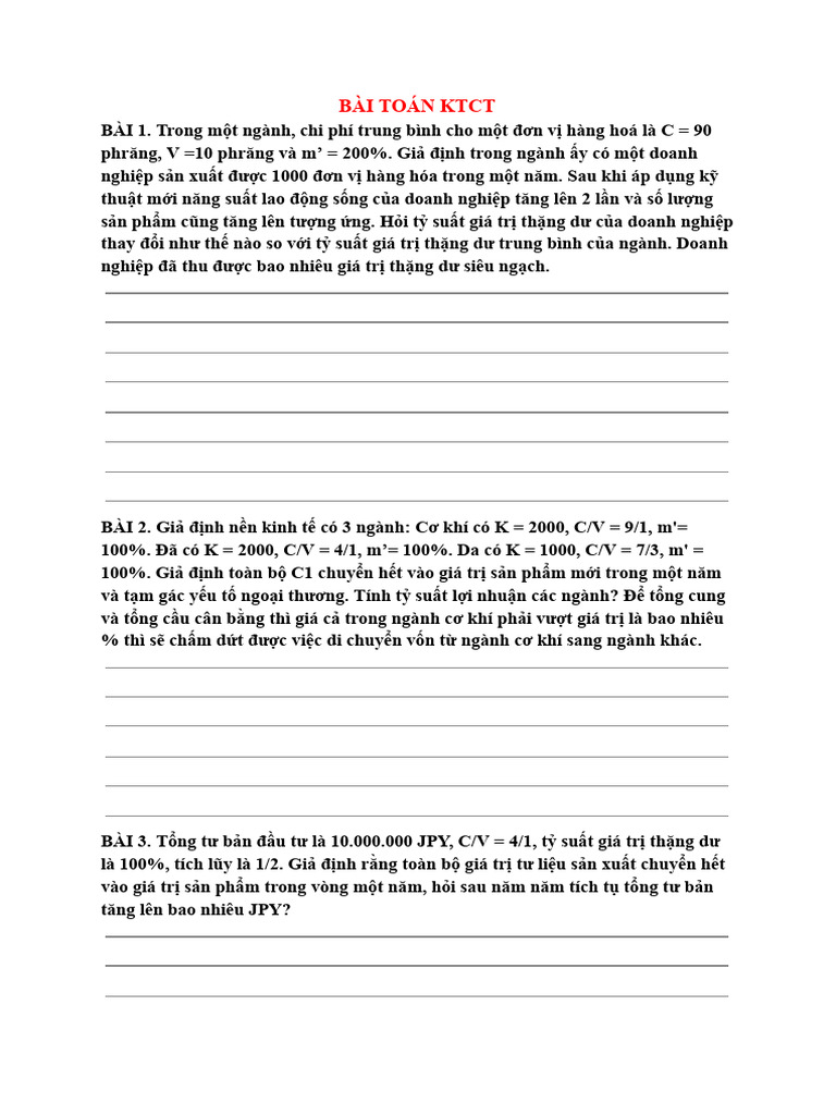 Bài Toán KTCT | PDF