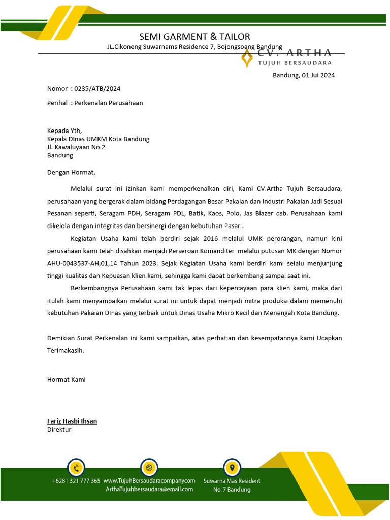 Surat Perkenalan Satpol PP | PDF