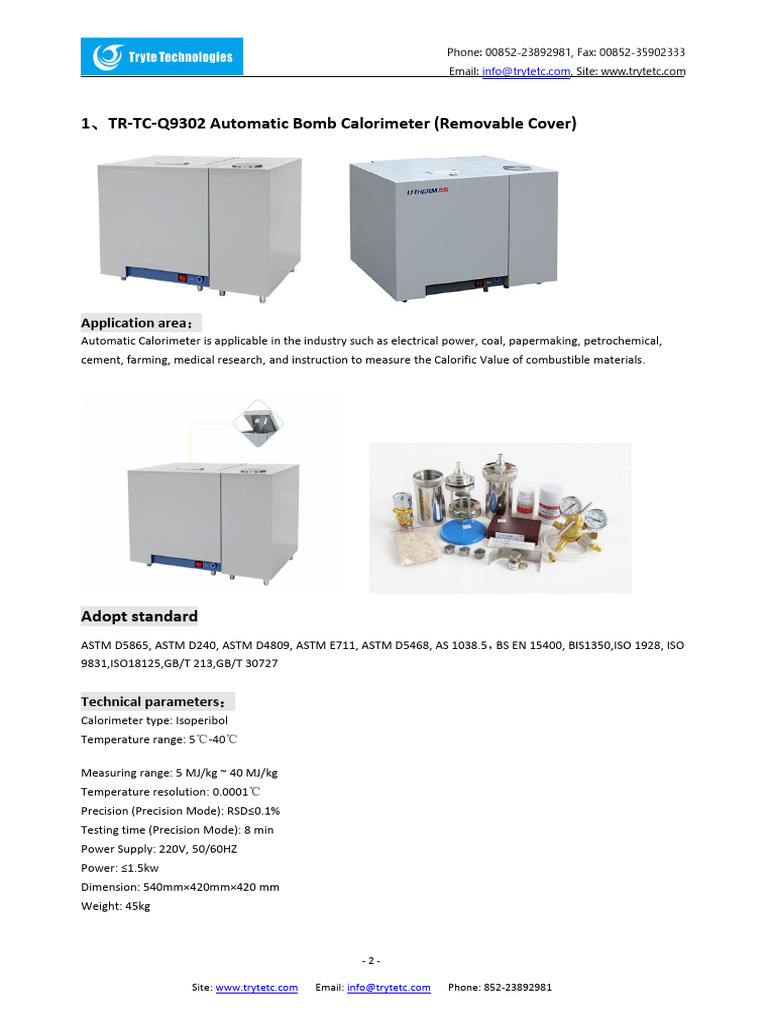 Automatic Bomb Calorimeter Overview | PDF | Temperature | Water