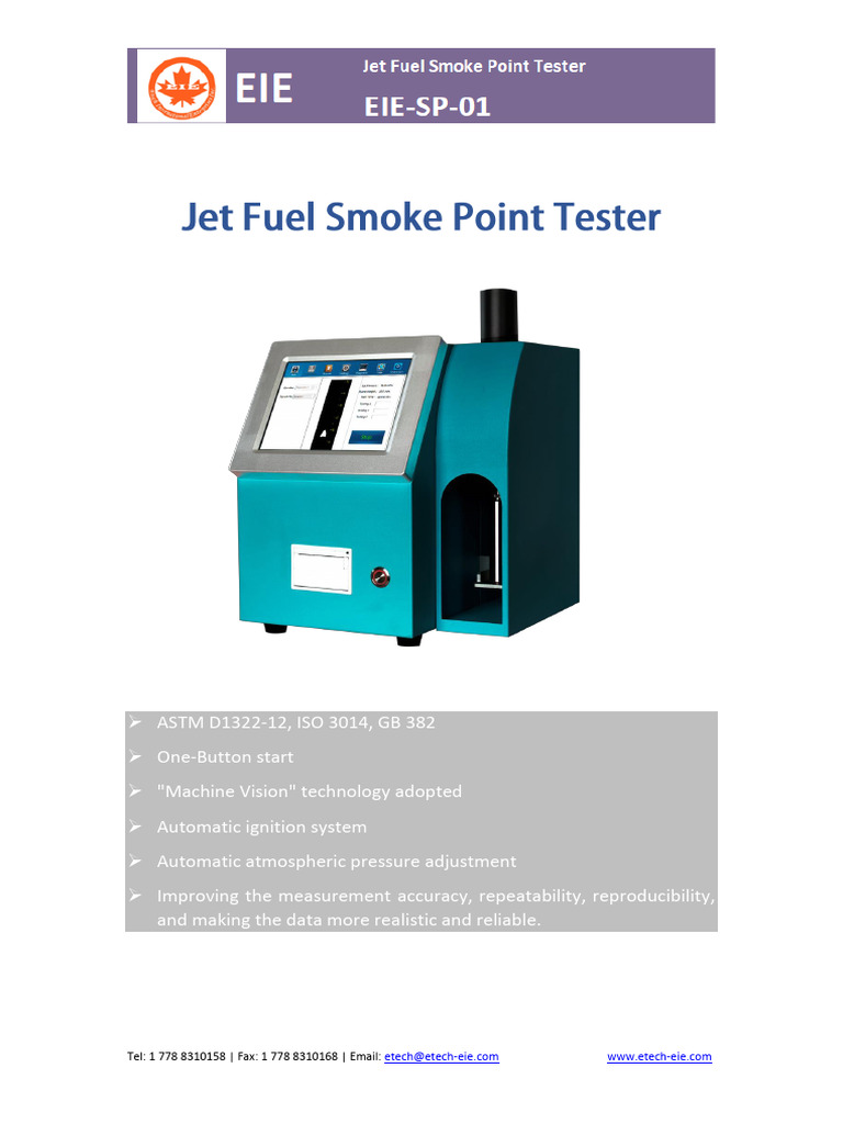 Automatic Jet Fuel Smoke Point Tester - EIE Brochure 2021 | PDF ...
