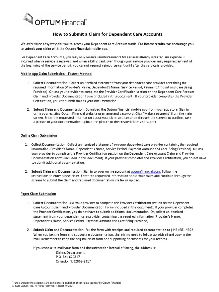Claim Form DCAP | PDF | Expense | Credit Card