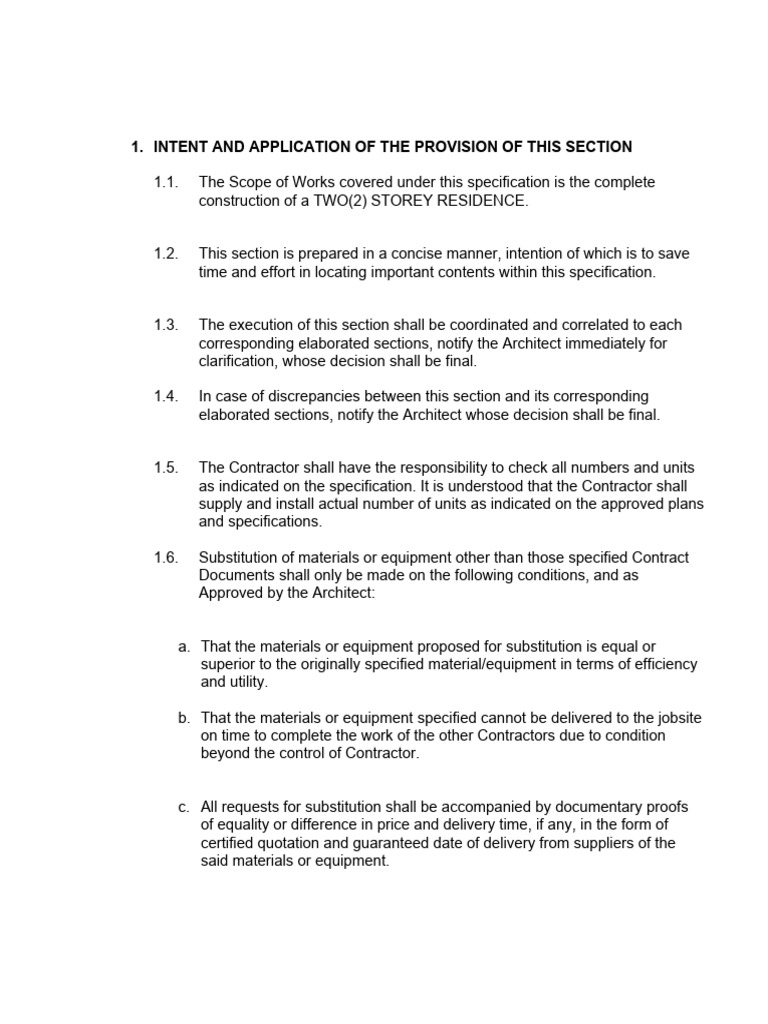 Construction Specification Pdf Door Concrete
