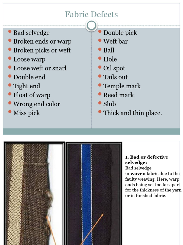 FAbric Defects | PDF | Weaving | Loom