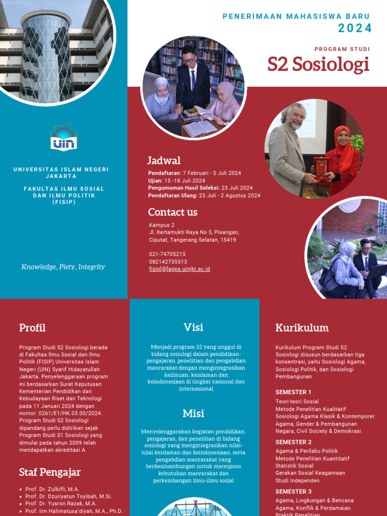 Brosur-S2-Sosiologi UIN Jakarta | PDF | Ilmu Sosial | Pengembangan Diri
