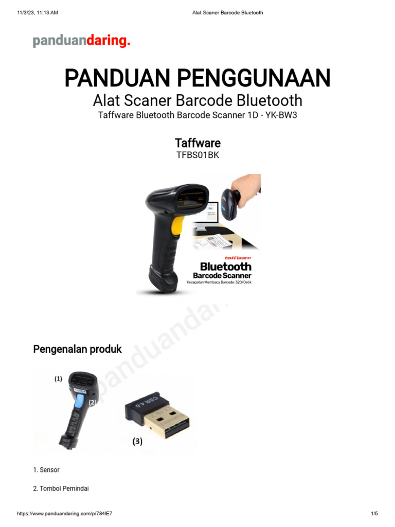 Alat Scaner Barcode Bluetooth | PDF | Komputer