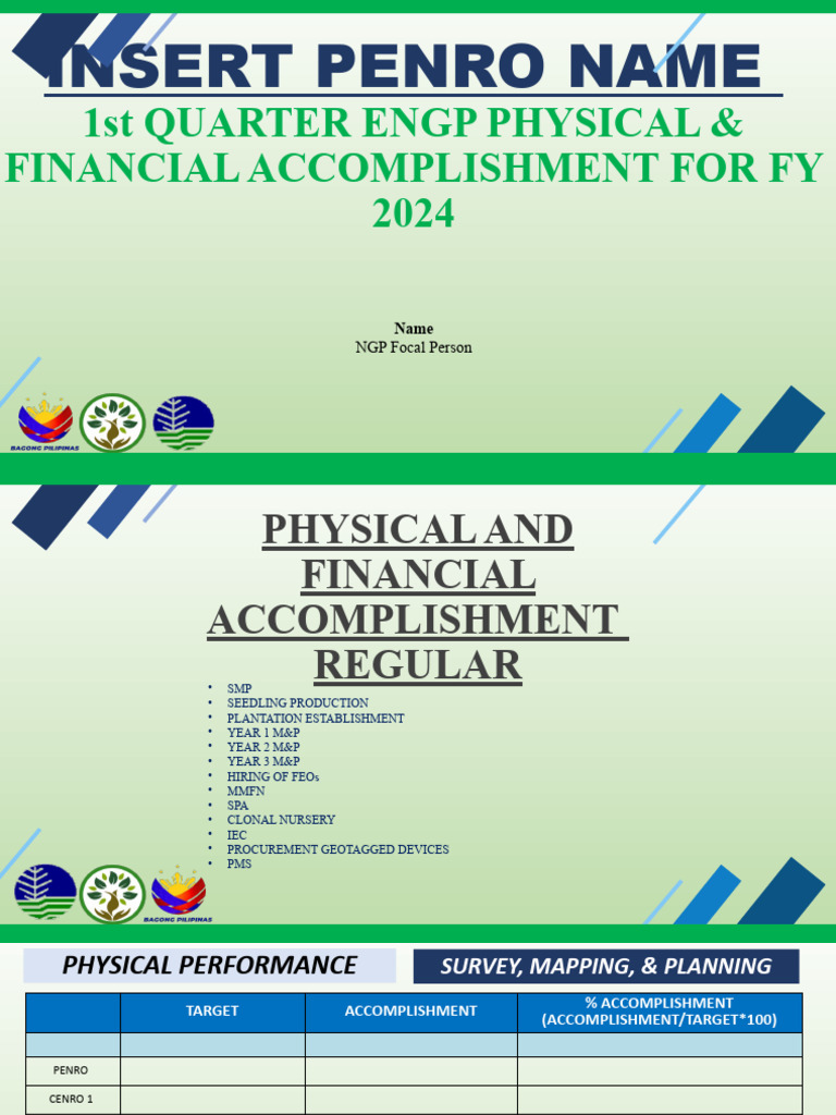 Report Template For 1Q Physical Financial Accomp | PDF | Geographical Technology | Geographic ...