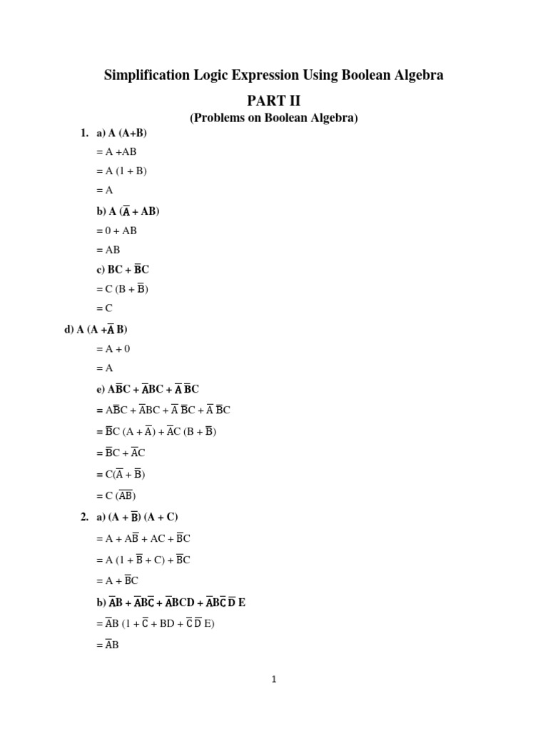 BOOL AL Problems | PDF | Mathematics | Mathematical Logic