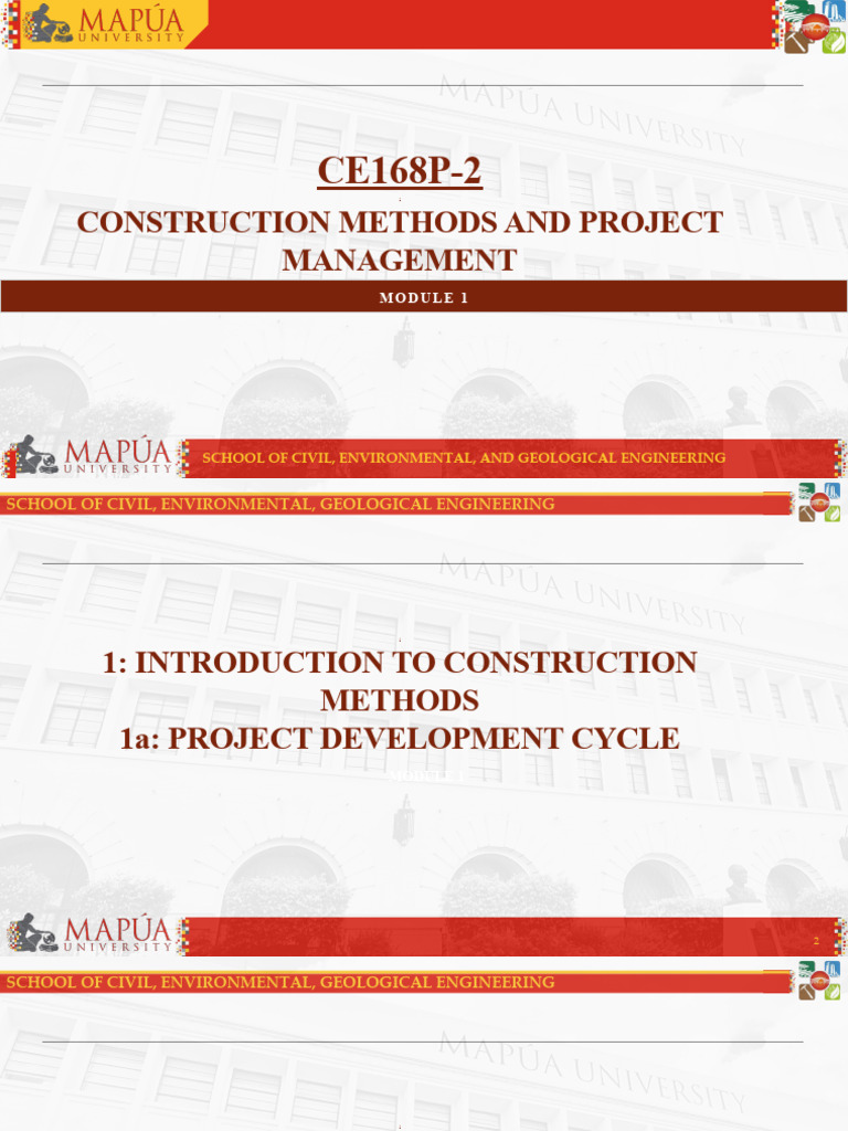CE168P-2 - Lesson 1 - Construction Methods & Equipment | PDF