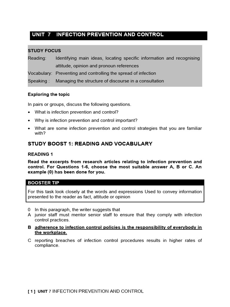 Unit-7 Infection Prevention | PDF | Tuberculosis | Antimicrobial Resistance