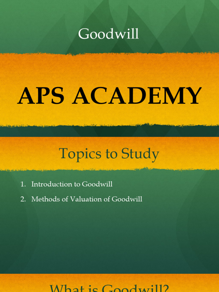 Goodwill | PDF | Goodwill (Accounting) | Expense