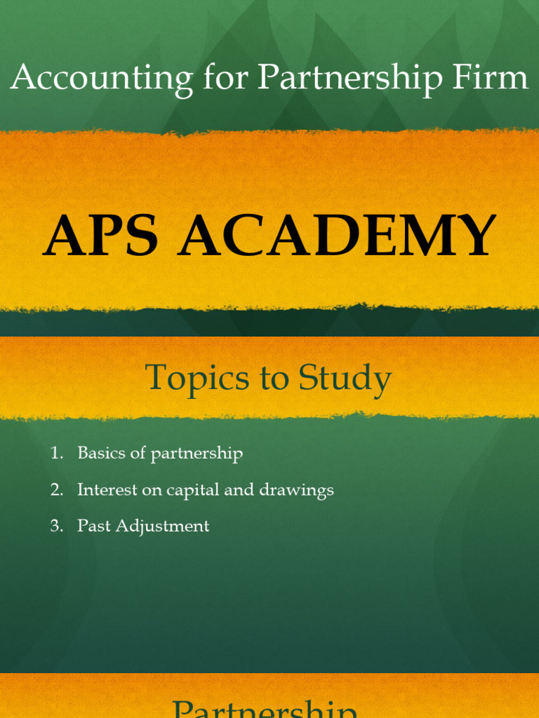 Partnership Firm Accounting Basics | PDF | Debits And Credits | Partnership