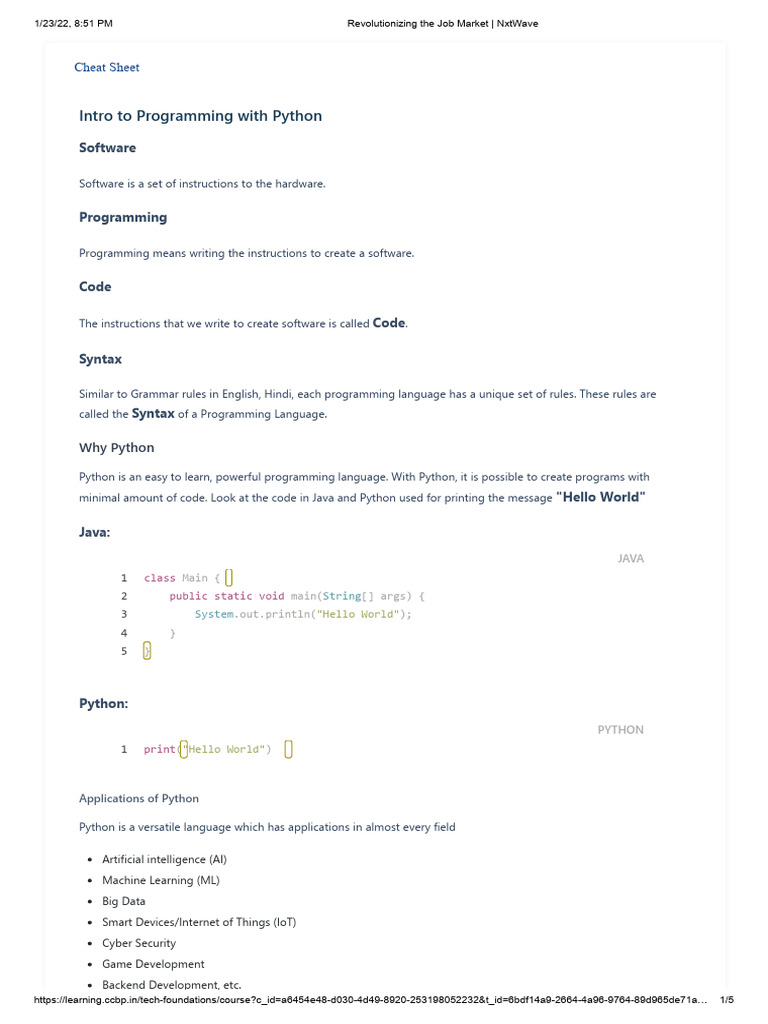 Python Cheetsheets | PDF | Boolean Data Type | Data Type